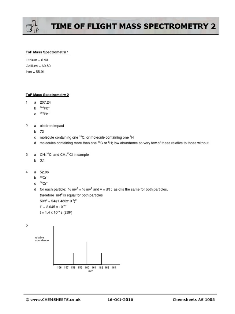 Time of Flight Mass Spectrometry 2 | PDF | Time Of Flight Mass Spectrometry | Mass Spectrometry