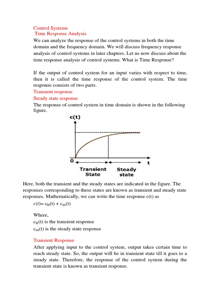 Control Systems Time Response Analysis: TR Ss | PDF | Mathematics ...
