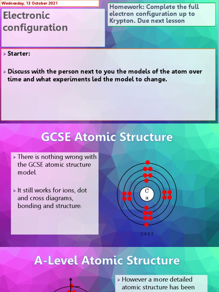 12 1 5 Atomic Structure Electron Configuration Pdf Atomic Orbital Electron Configuration
