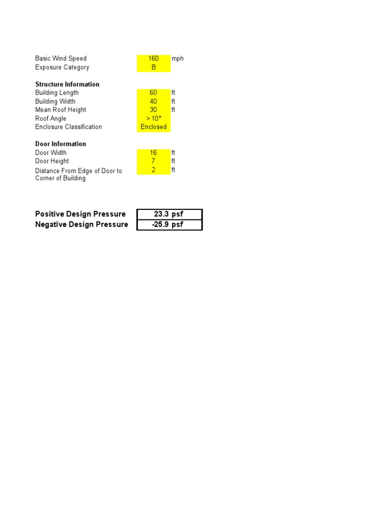 Structure Information: Basic Wind Speed 160 MPH Exposure Category B | PDF