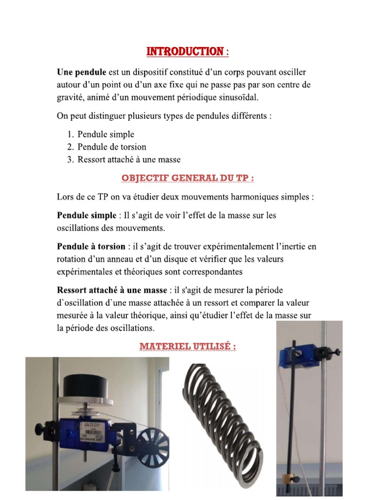 TP Mecanique Du Point Pendule Simple | PDF