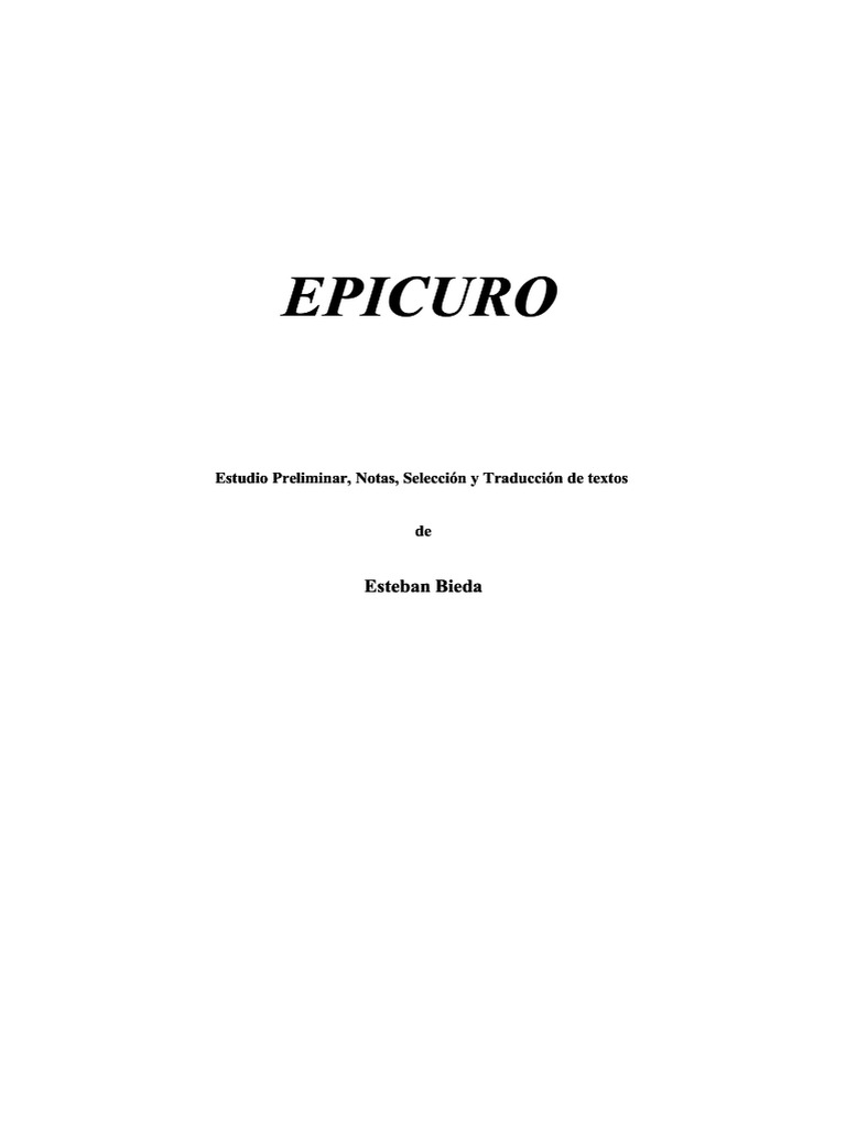 Epicuro: Filosofía y Hedonismo | PDF | Conocimiento | Placer