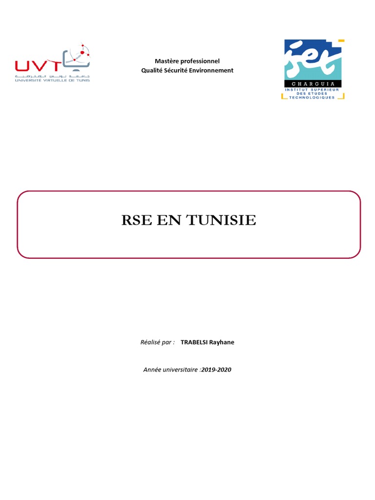 Rse en Tunsie Rayhane Trabelsi | PDF | Évolution de carrière | Affaires