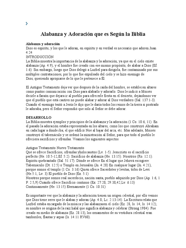 Alabanza y Adoración según la Biblia | PDF | Musa