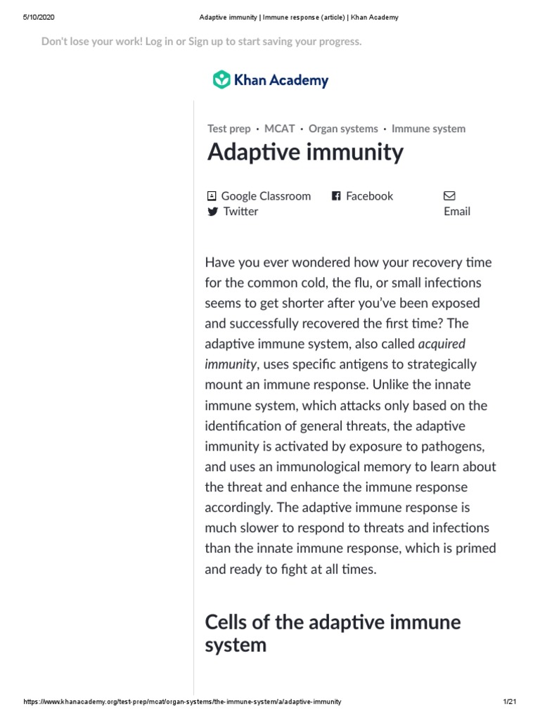 Understanding Adaptive Immunity Basics | PDF | T Cell | Immune System