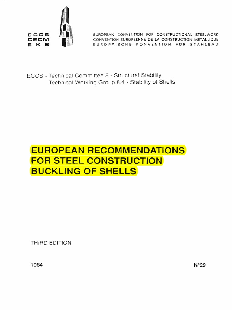 European Recommendations For Steel Construction-Buckling of Shells | PDF | Buckling | Stress ...