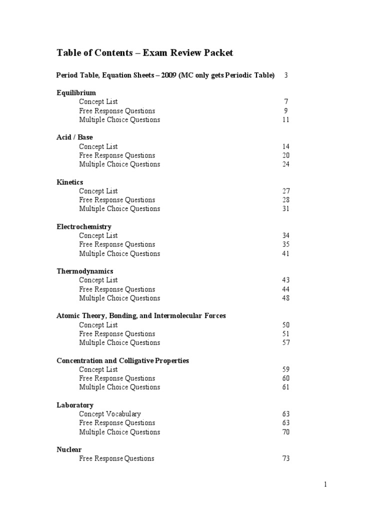 Review Packet - Student Version | PDF | Reaction Rate | Chemical ...