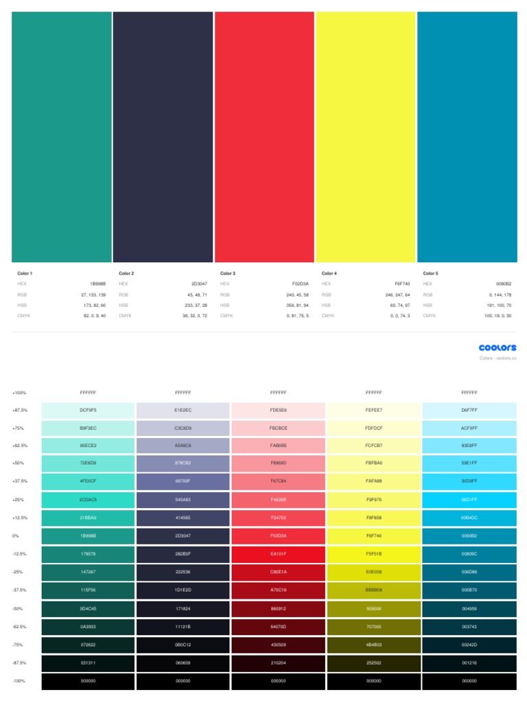 Color 1 Color 2 Color 3 Color 4 Color 5 | PDF | Rgb Color Model ...