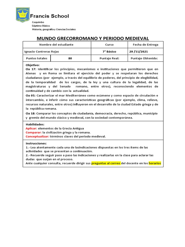 Historia del Mundo Grecorromano y Medieval | PDF | imperio Romano ...