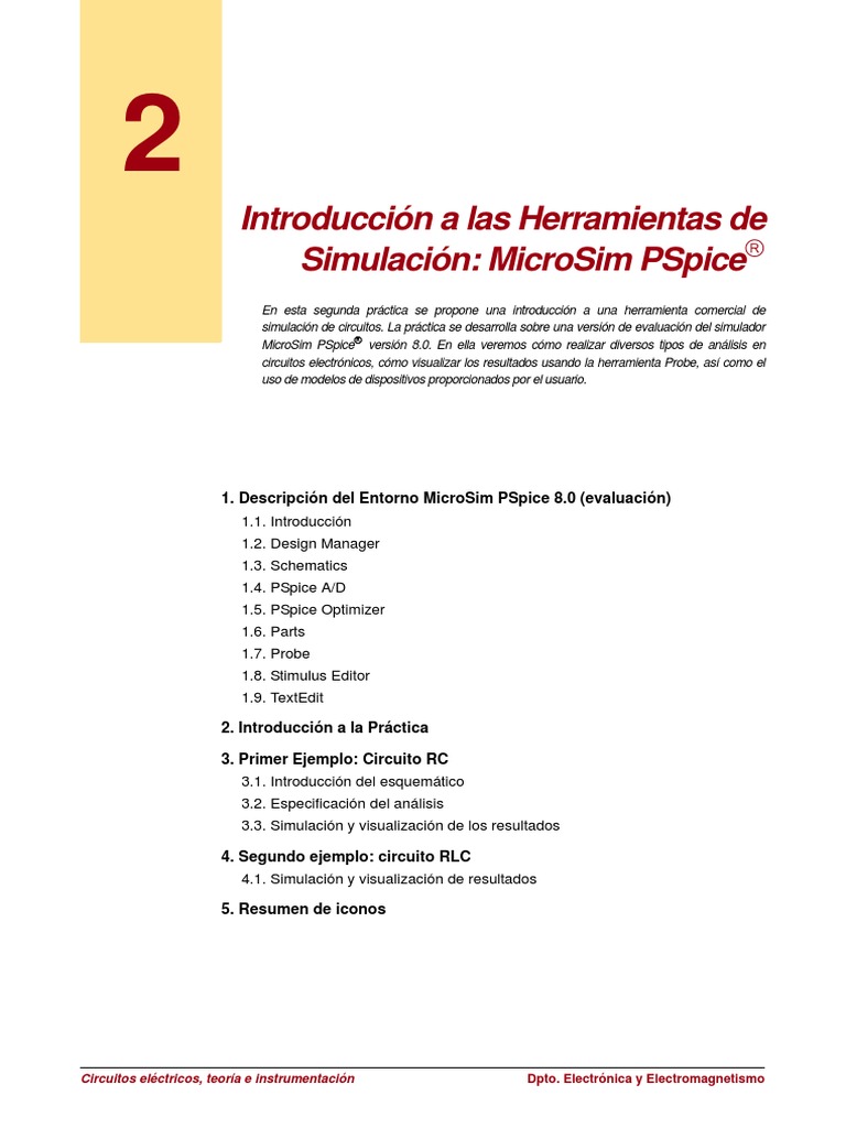 Introducción A Las Herramientas de Simulación - MicroSim PSpice | PDF ...
