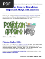 Top 100 General Knowledge Questions Pakistan | PDF | Pakistan | Nawaz ...