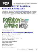 Top 100 General Knowledge Questions Pakistan | PDF | Pakistan | Nawaz ...