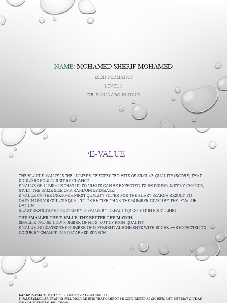 Blast E-Value | PDF | P Value | Sequence Alignment