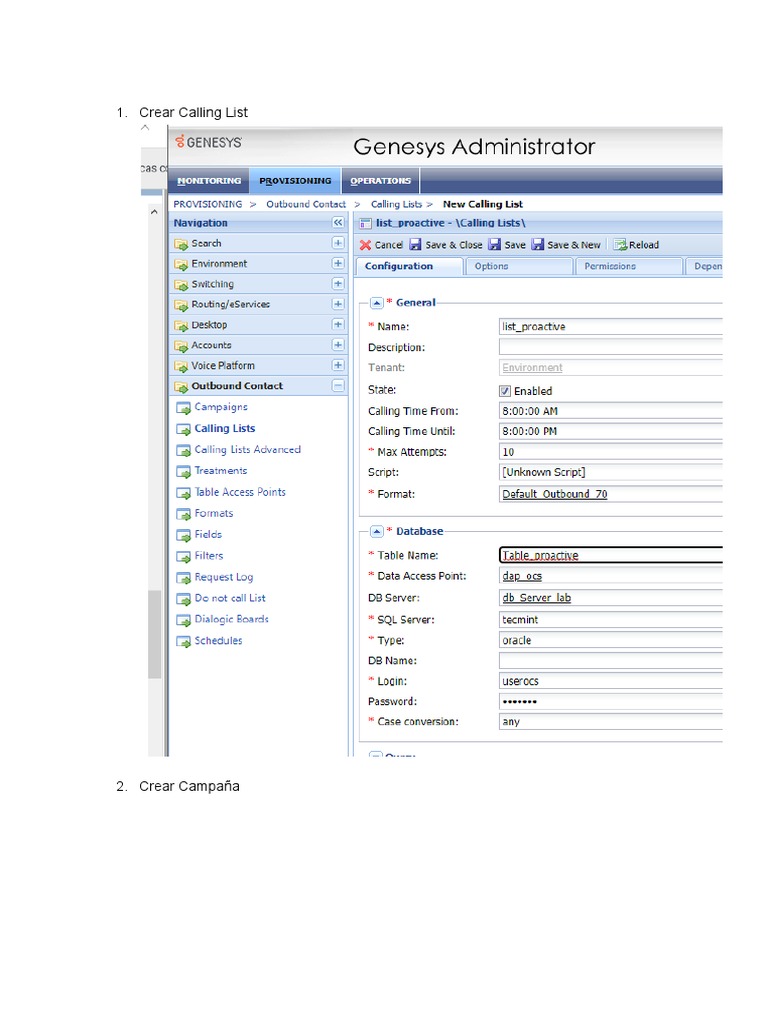 Crear Calling List | PDF