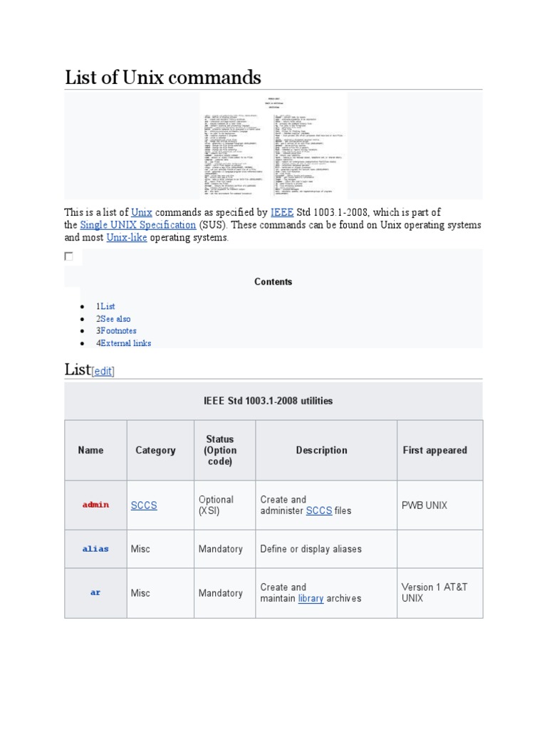 List of Unix Commands | PDF | Unix | File System