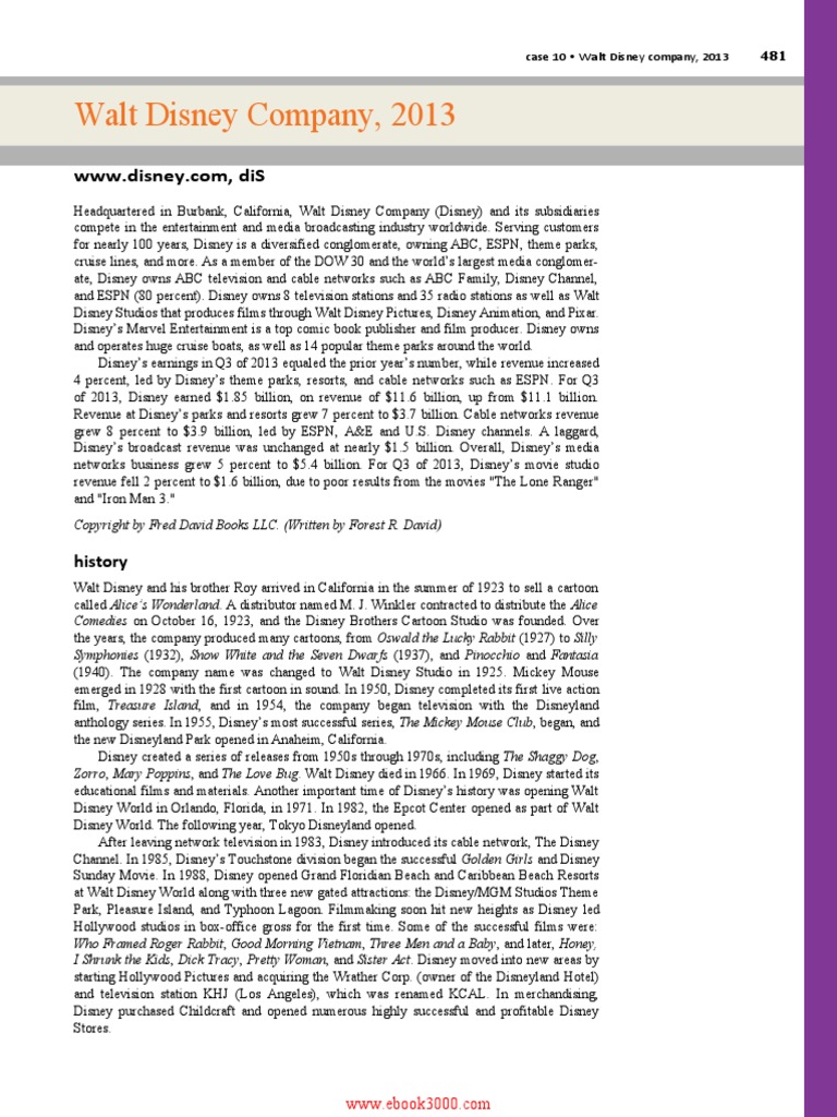 Case 10-Walt Disney | PDF | The Walt Disney Company | Lucasfilm
