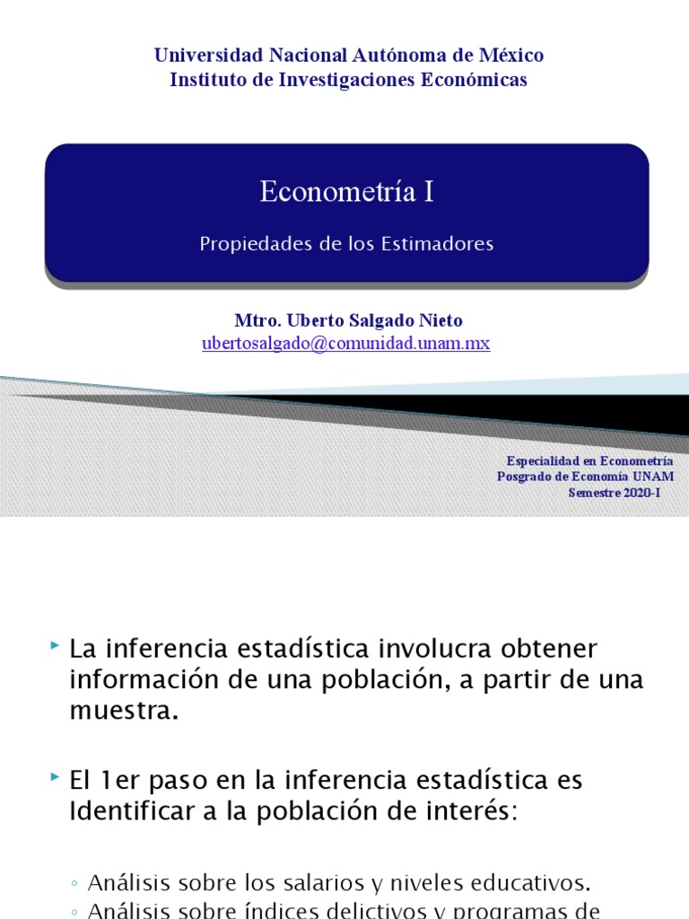 Propiedades de Los Estimadores COMPLETA | PDF | Estimador | Muestreo (Estadísticas)