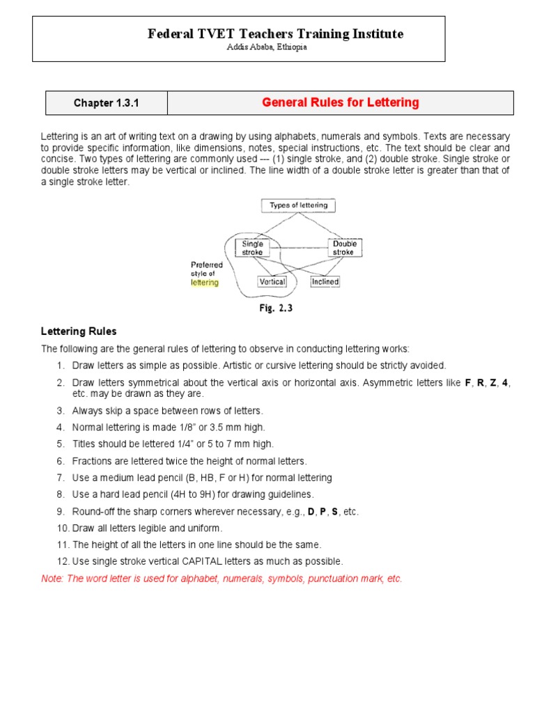 Chapter 1.3 Drawing - Lettering | PDF | Letter Case | Drawing