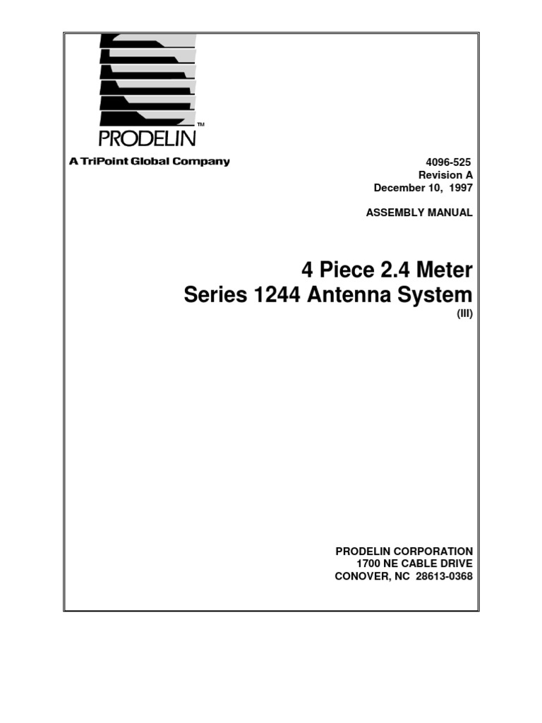 Manual Antenna PRODELIN 1244 | PDF | Nut (Hardware) | Screw