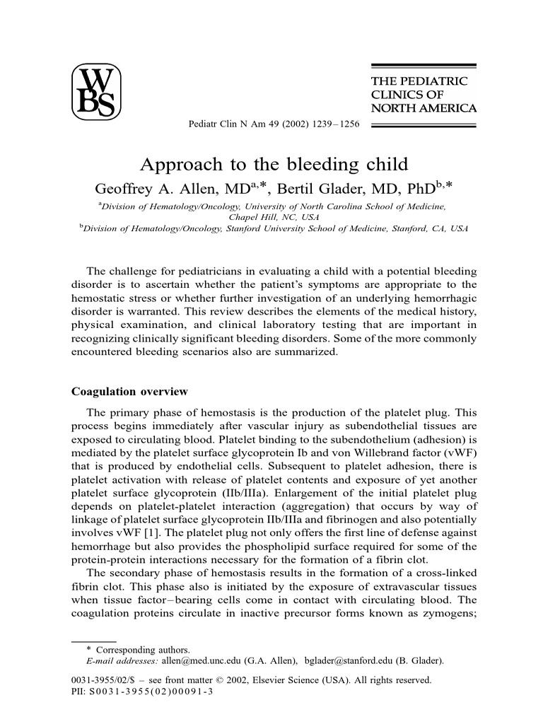 Evaluating Pediatric Bleeding Disorders | PDF | Coagulation | Bleeding