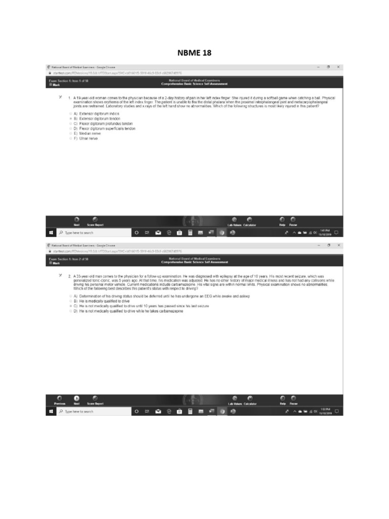 Nbme 18 Usmle Step 1 Resources | PDF