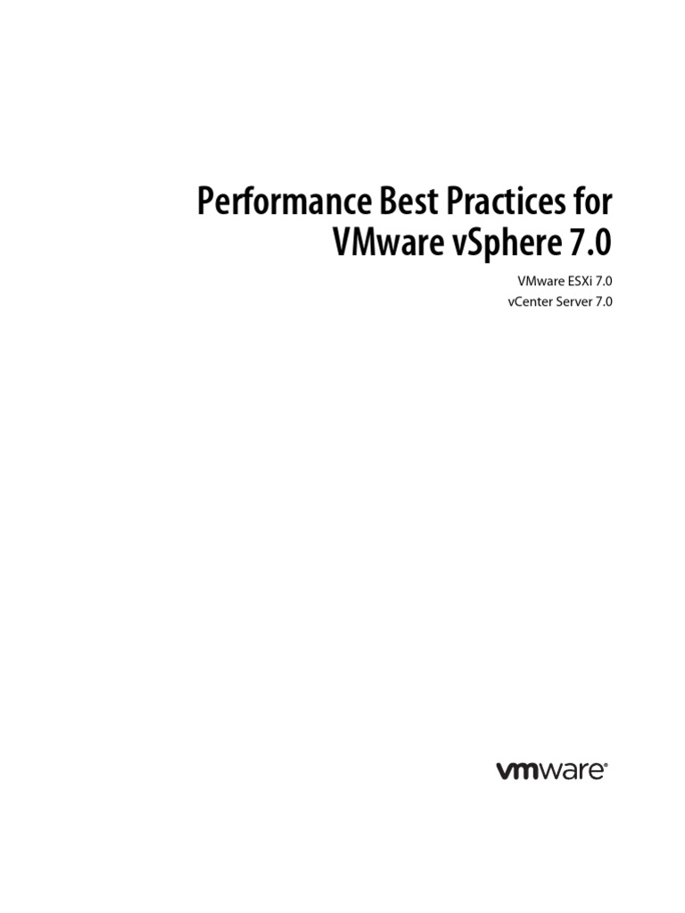 Vsphere Esxi Vcenter Server 70 Performance Best Practices | PDF | Network Interface Controller ...