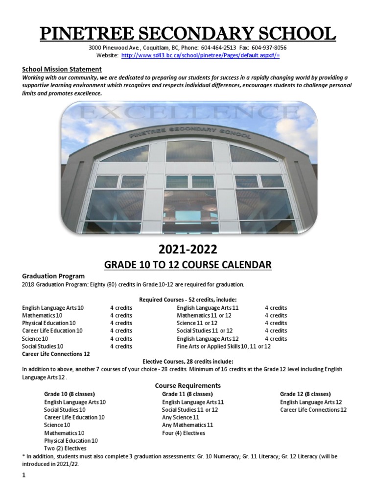 2021-2022 - Grade 10 12 Course Booklet | PDF | Advanced Placement | Drawing