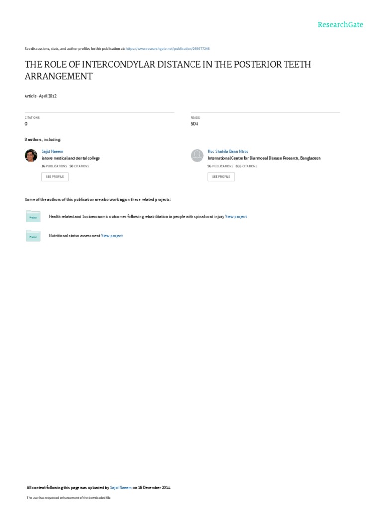 The Relationship Between Intercondylar Distance and Maxillary ...