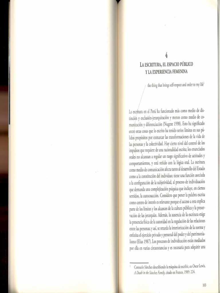 La Escritura, El Espacio Público y La Experiencia Femenina - María Emma Mannarelli | PDF