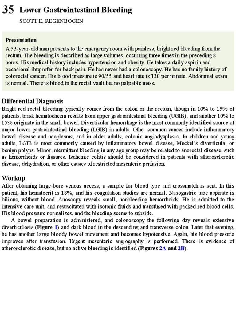 Lower Gastrointestinal Bleeding Overview | PDF | Colonoscopy ...