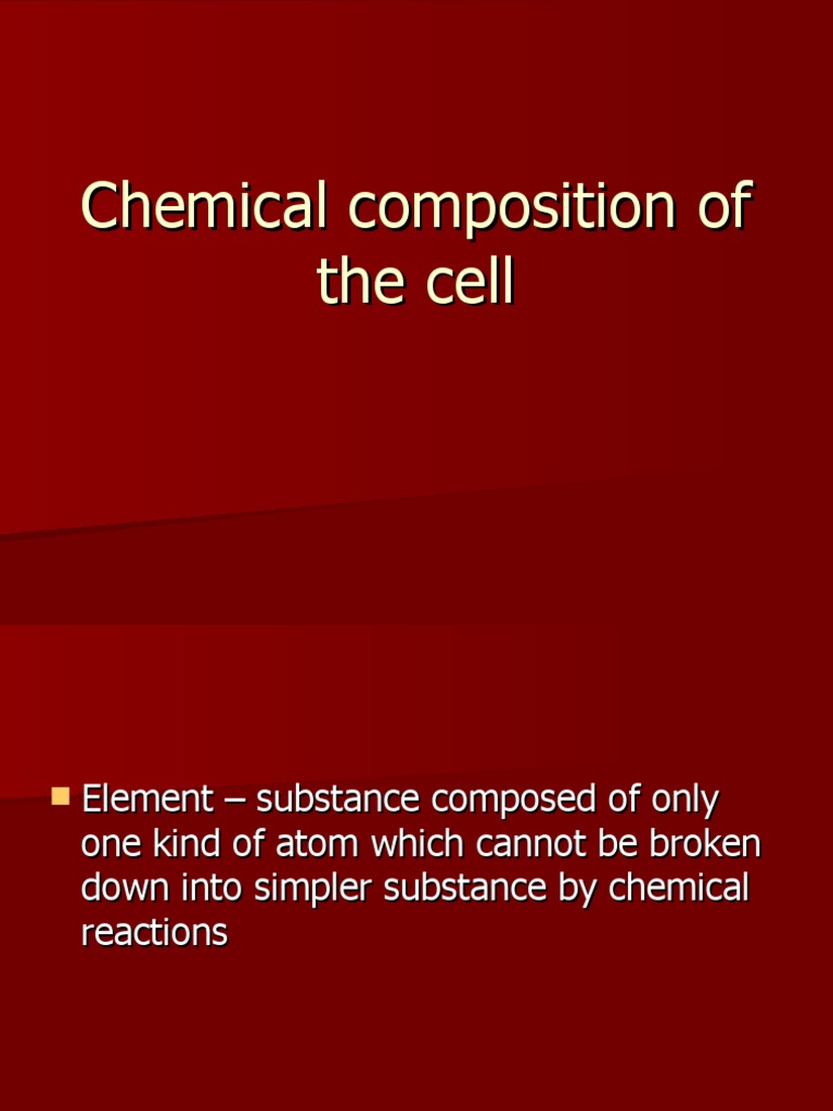 Chemical Composition of The Cell | PDF | Enzyme | Chemical Compounds