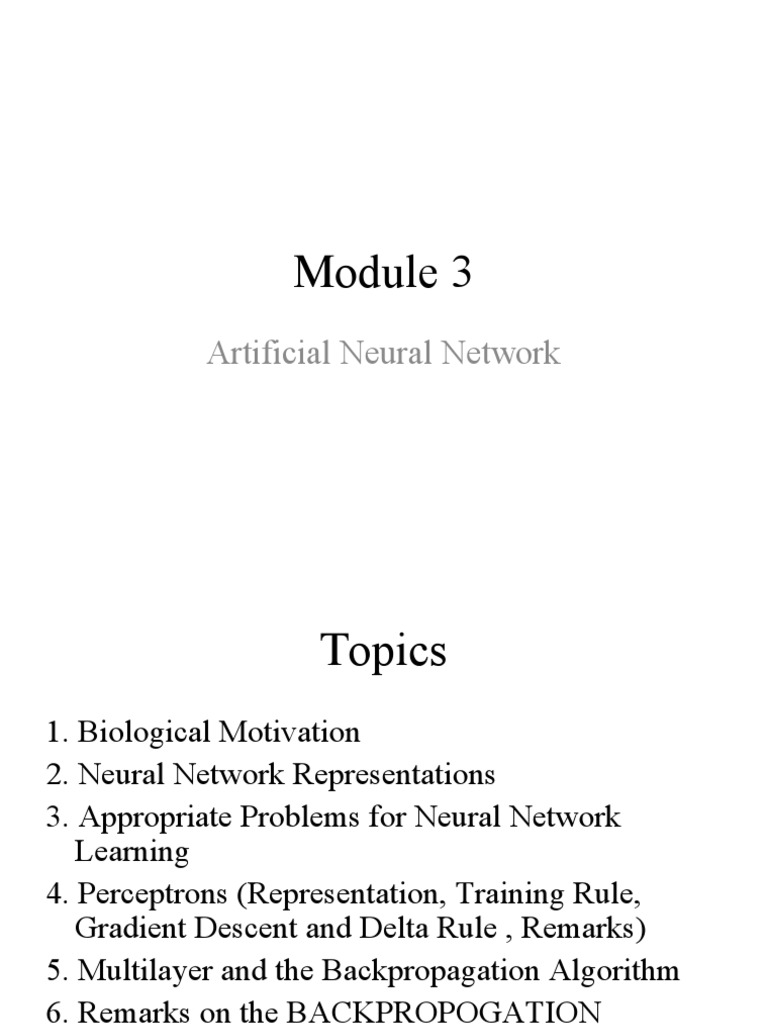Machine Learning Module-3 | Download Free PDF | Artificial Neural ...