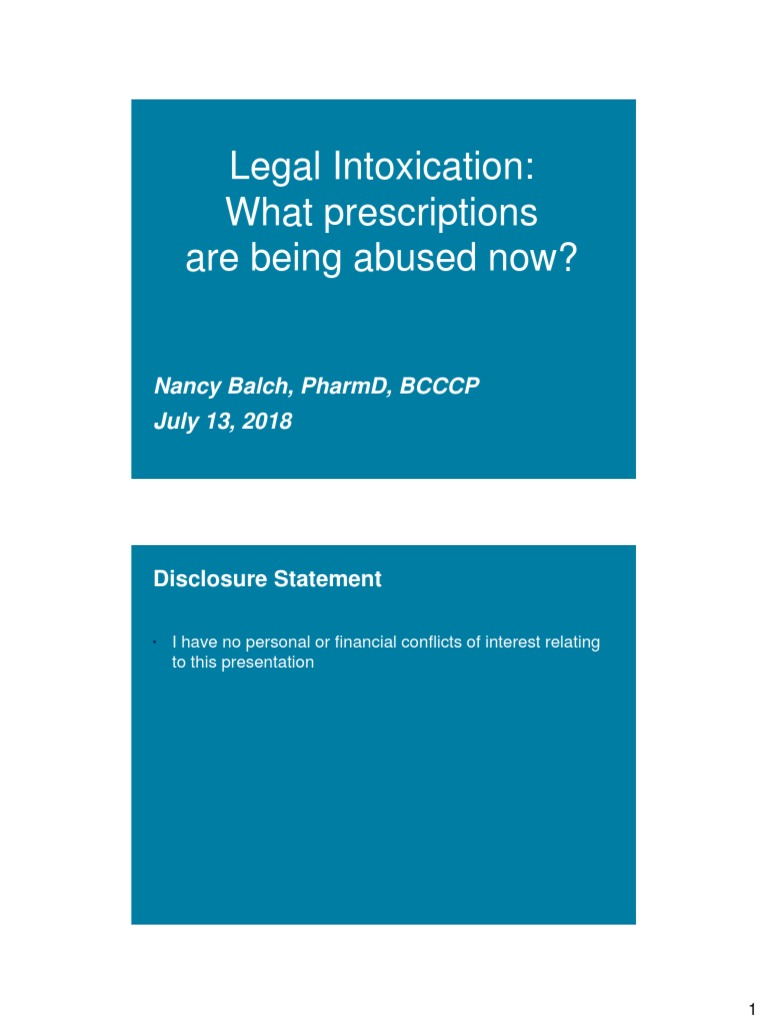 Legal Intoxication: What Prescriptions Are Being Abused Now? | PDF ...