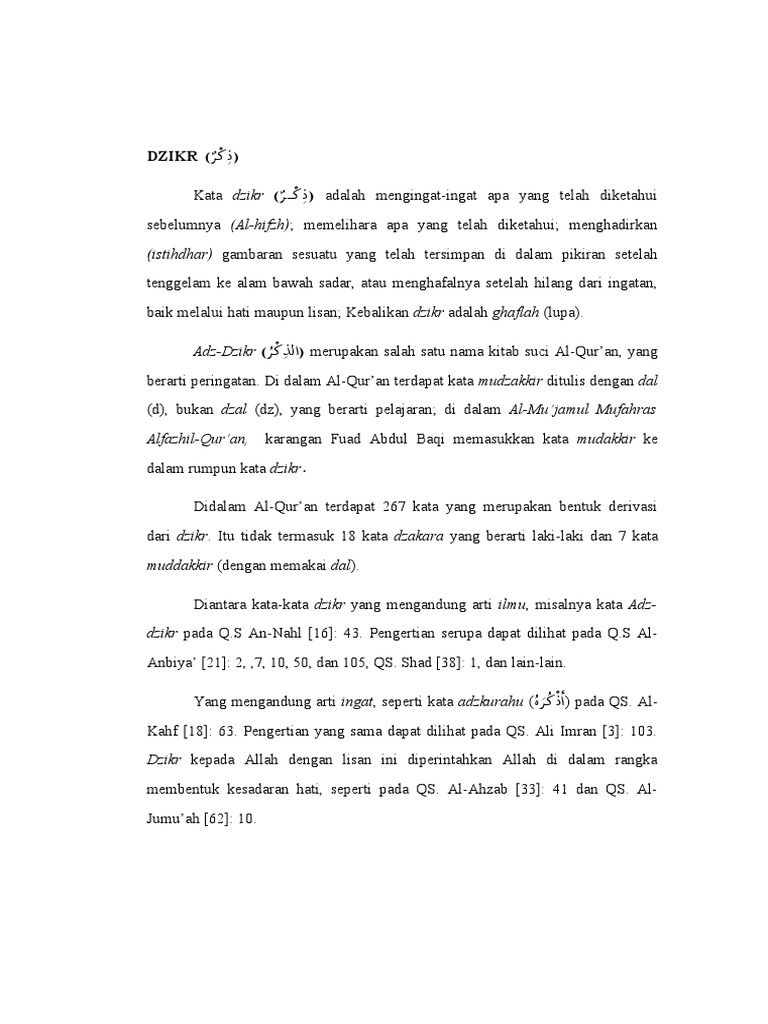 Memahami Dzikr dalam Al-Qur'an | PDF