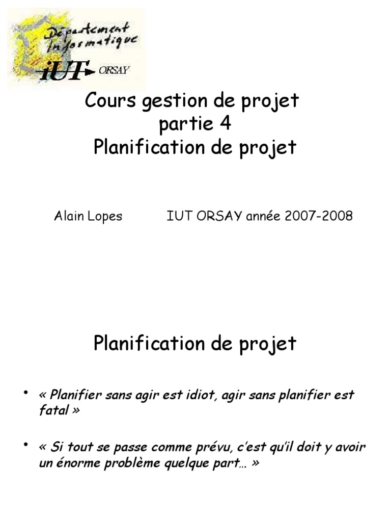 Chapitre-3-Planification de Projet | PDF | Planification