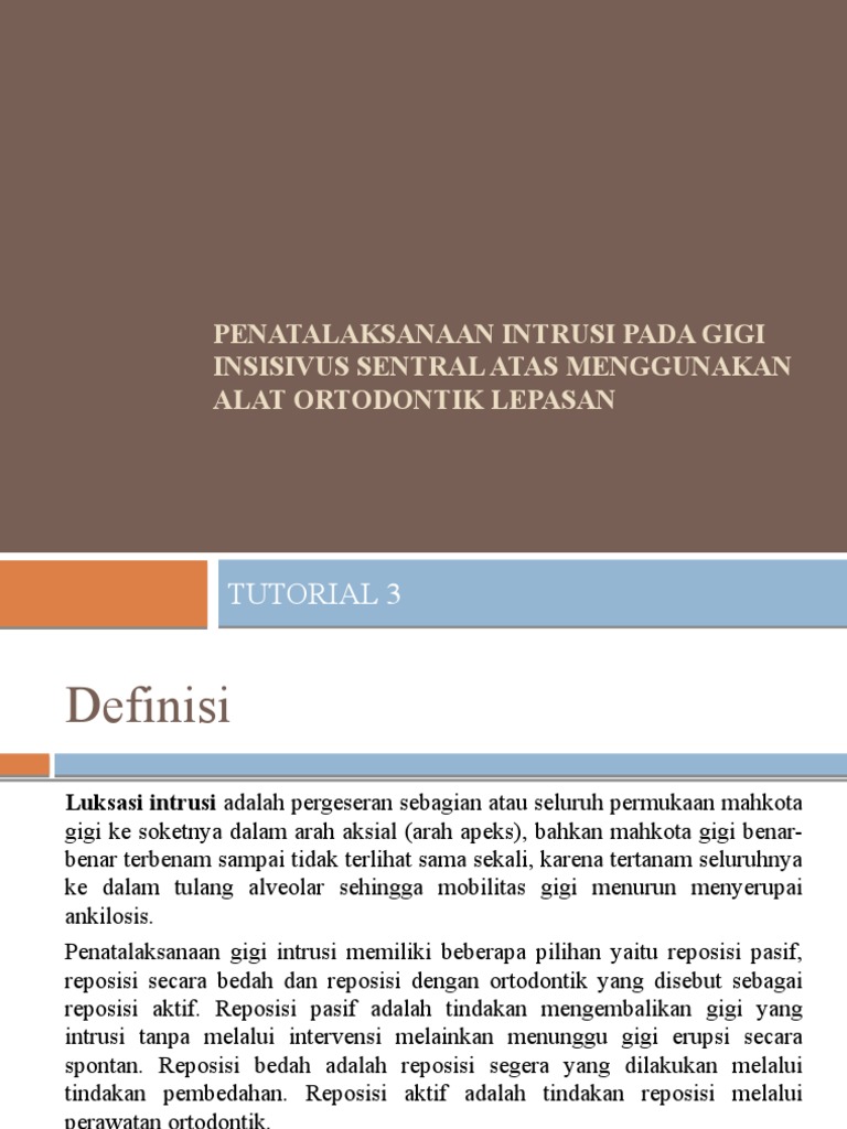 Penanganan Intrusi Gigi dengan Ortodontik | PDF | Pengembangan Diri ...
