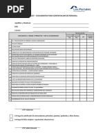 Check List Documentos para Contratación | PDF