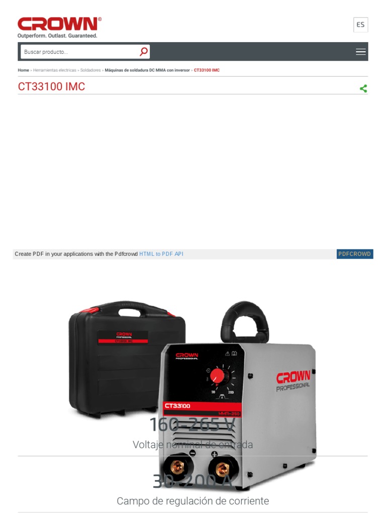 WWW Crown Tools Com Es ct33100 Imc | PDF | Tecnología