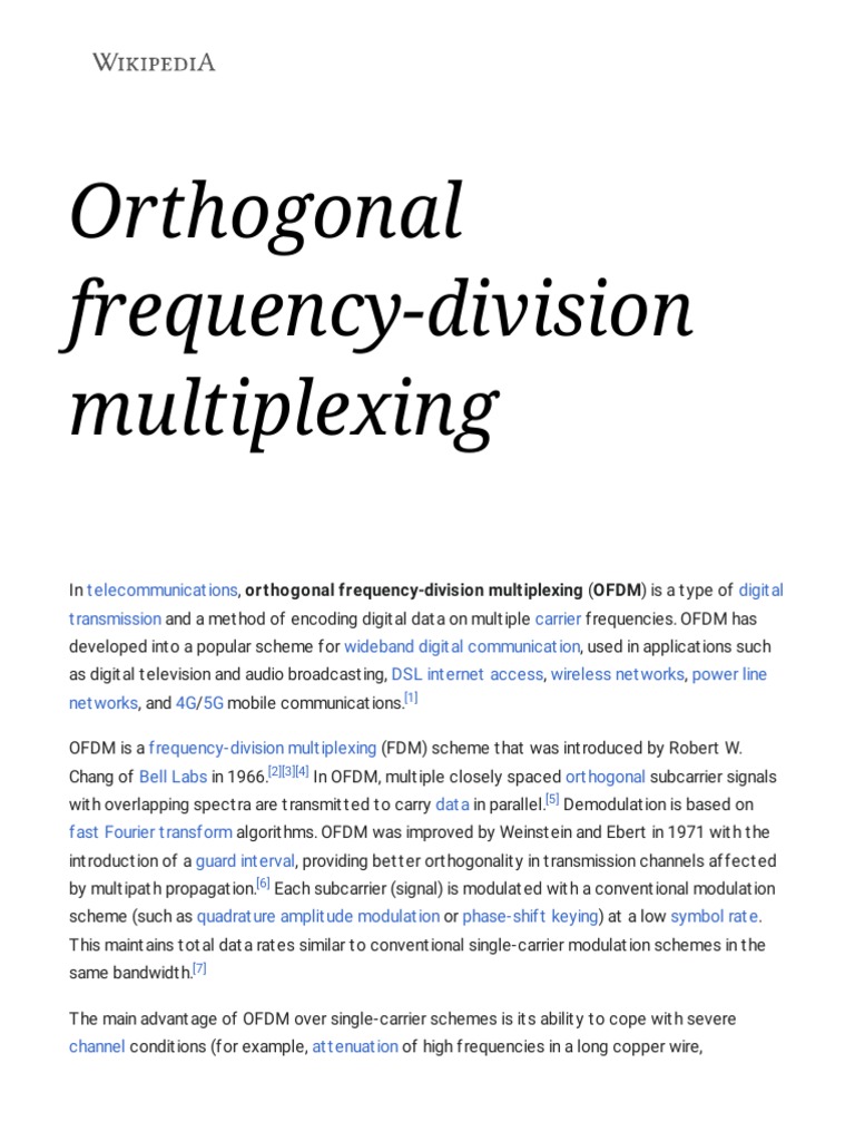 Orthogonal Frequency-Division Multiplexing | PDF | Orthogonal Frequency Division Multiplexing ...
