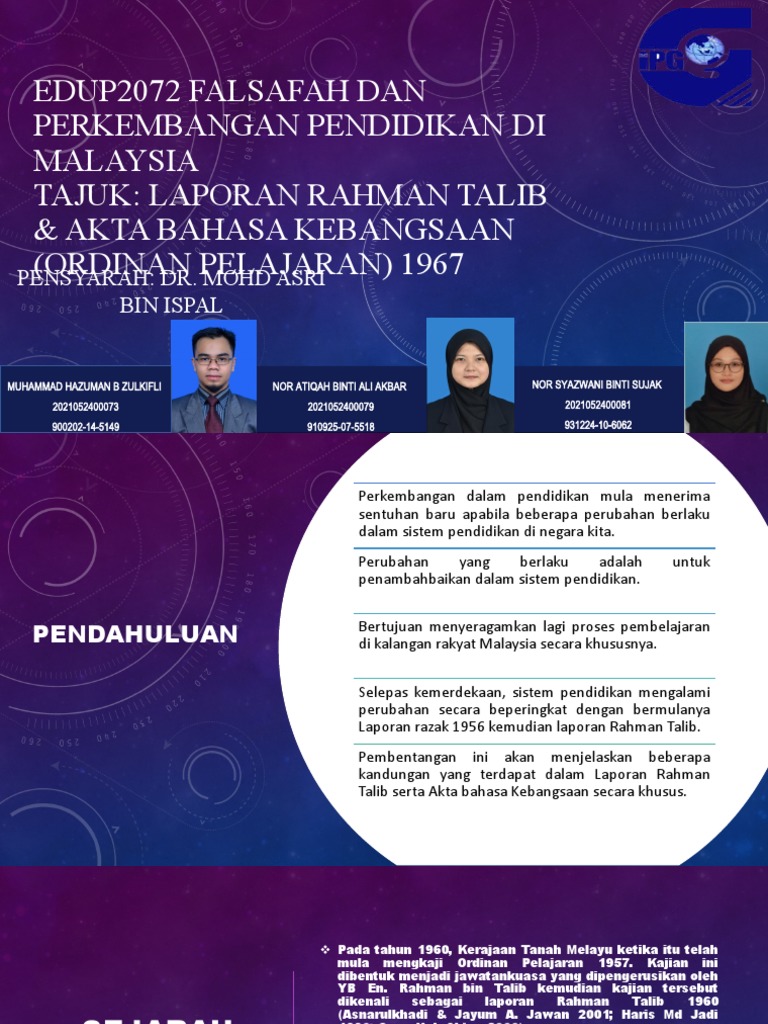 Laporan Rahman Talib (Hazuman, Wani & Tiqah) | PDF