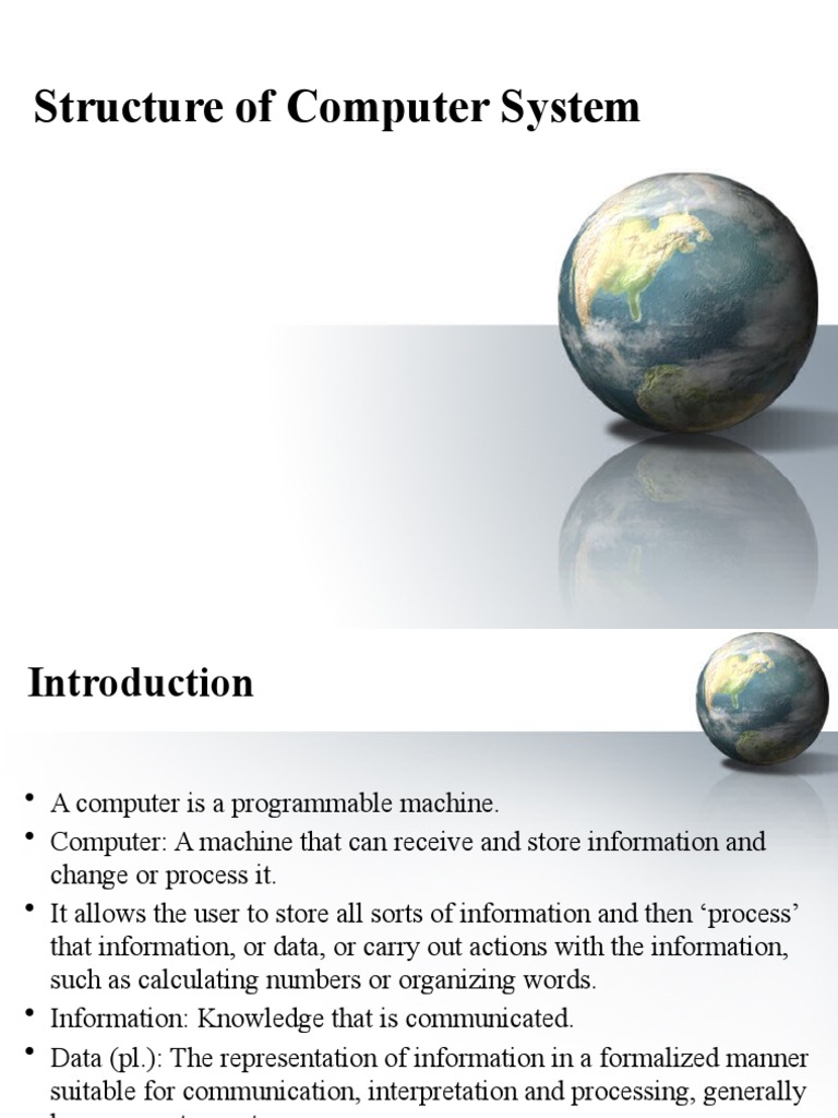 Structure of Computer System | PDF | Microprocessor | Input/Output