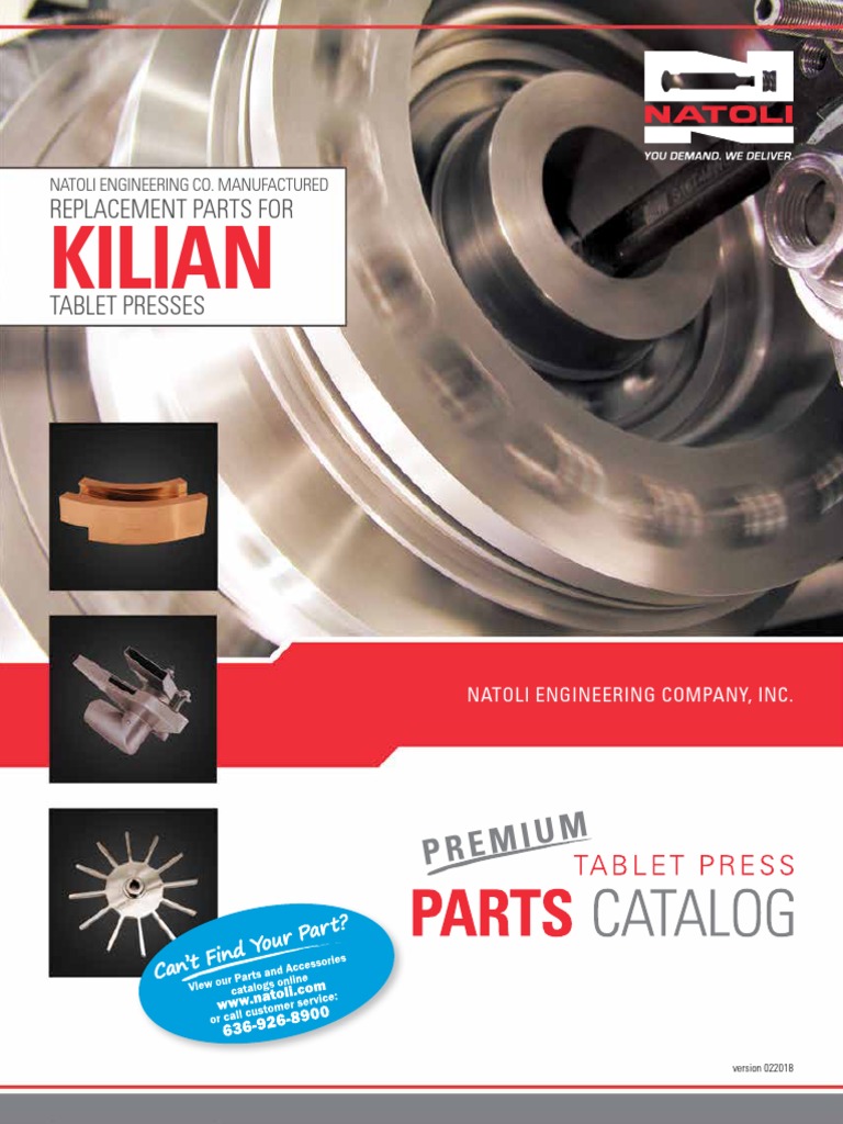 Kilian Tablet Press Replacement Parts Catalog | PDF | Bearing ...