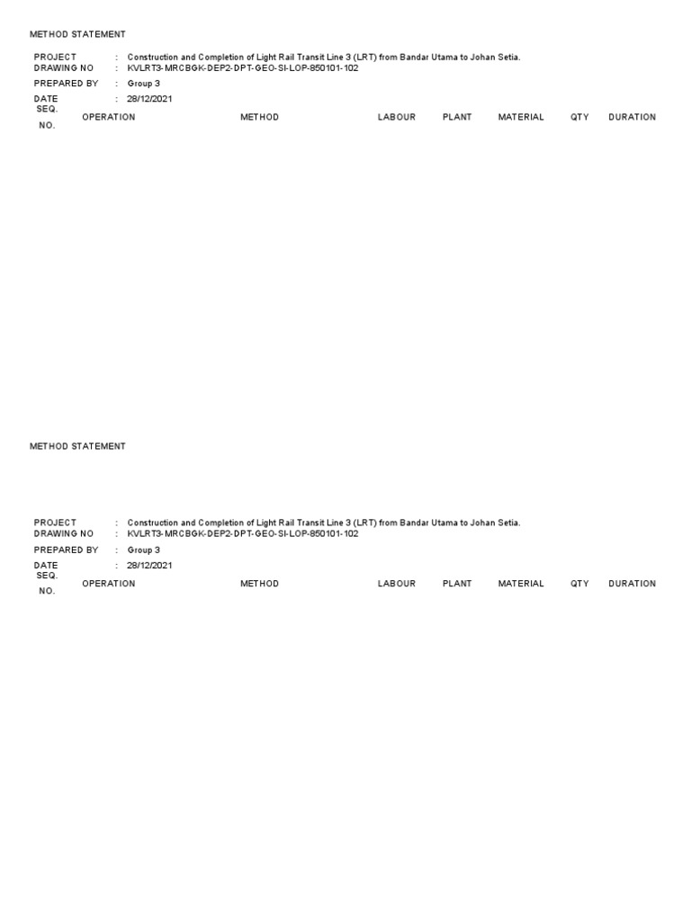 Method Statement - Class A | PDF