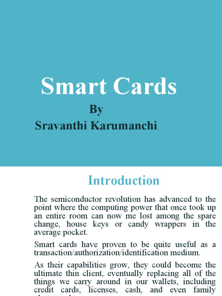 Smart Cards: by Sravanthi Karumanchi | PDF | Smart Card | Computer Data Storage