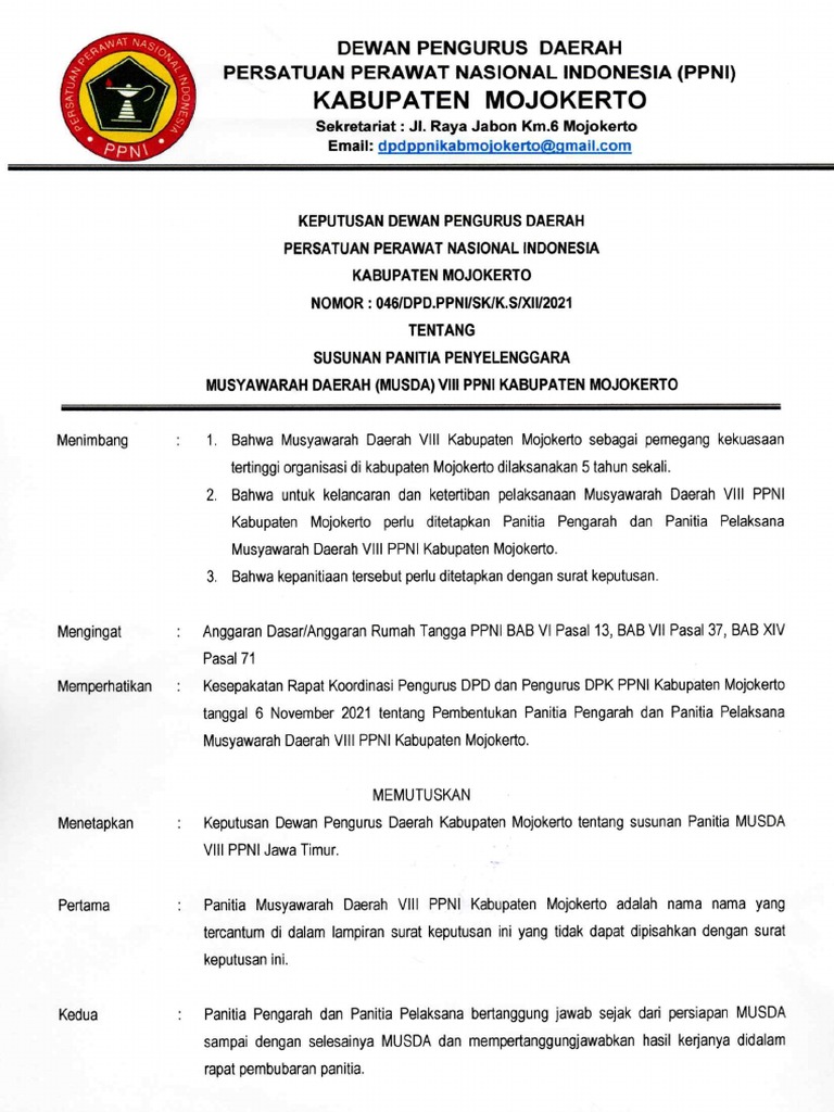 SK Panitia Musda Viii | PDF