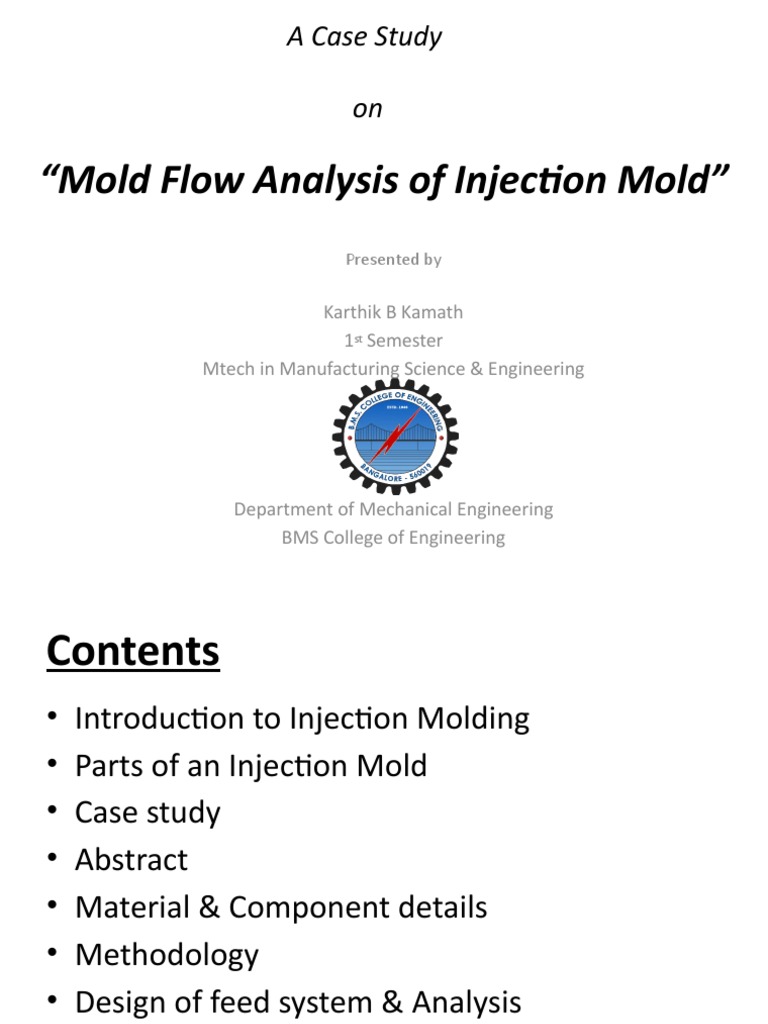 Analysis of Mold Flow and Injection Molding Process Parameters Through ...