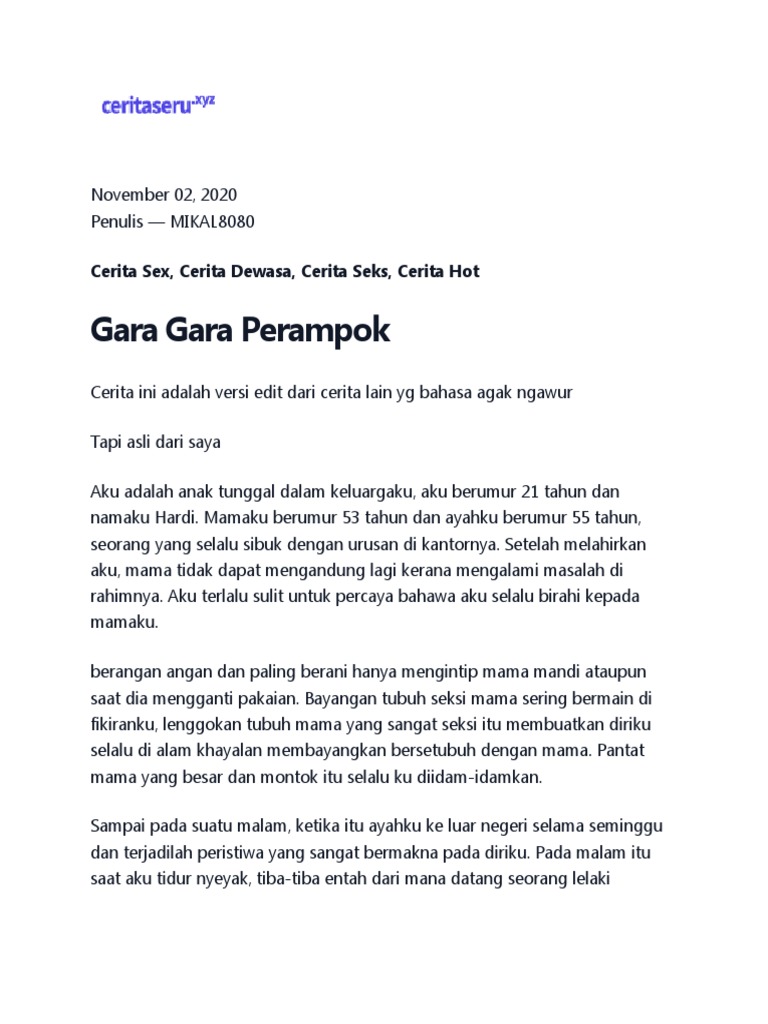 Gara Gara Perampok - Cerita Sex Dewasa | PDF