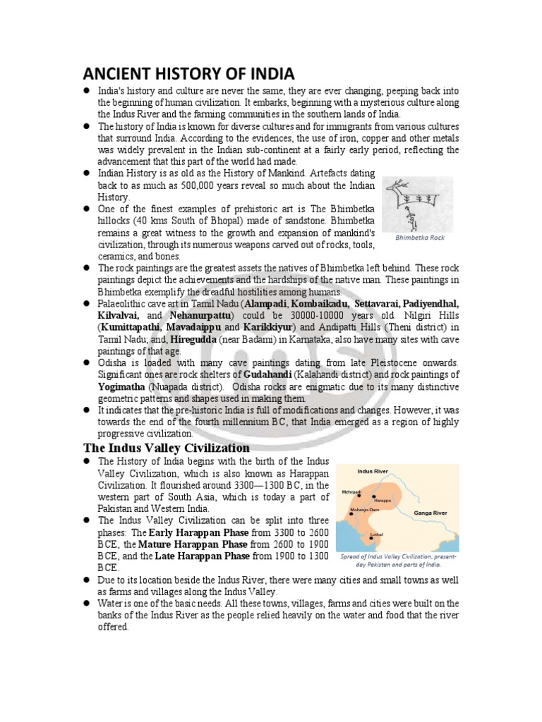Chapter 1 ANCIENT HISTORY OF INDIA 2 | PDF