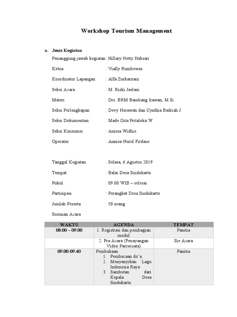 Contoh TOR Untuk Pembicara | PDF