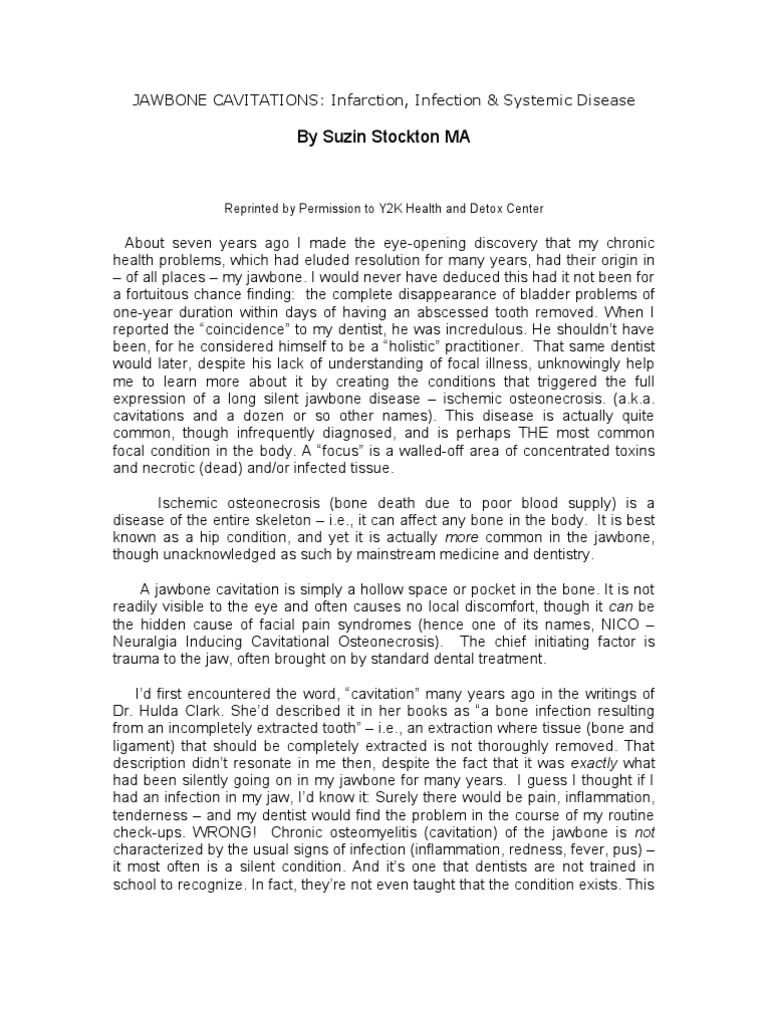 Jawbone Cavitations | PDF | Dentistry | Periodontology